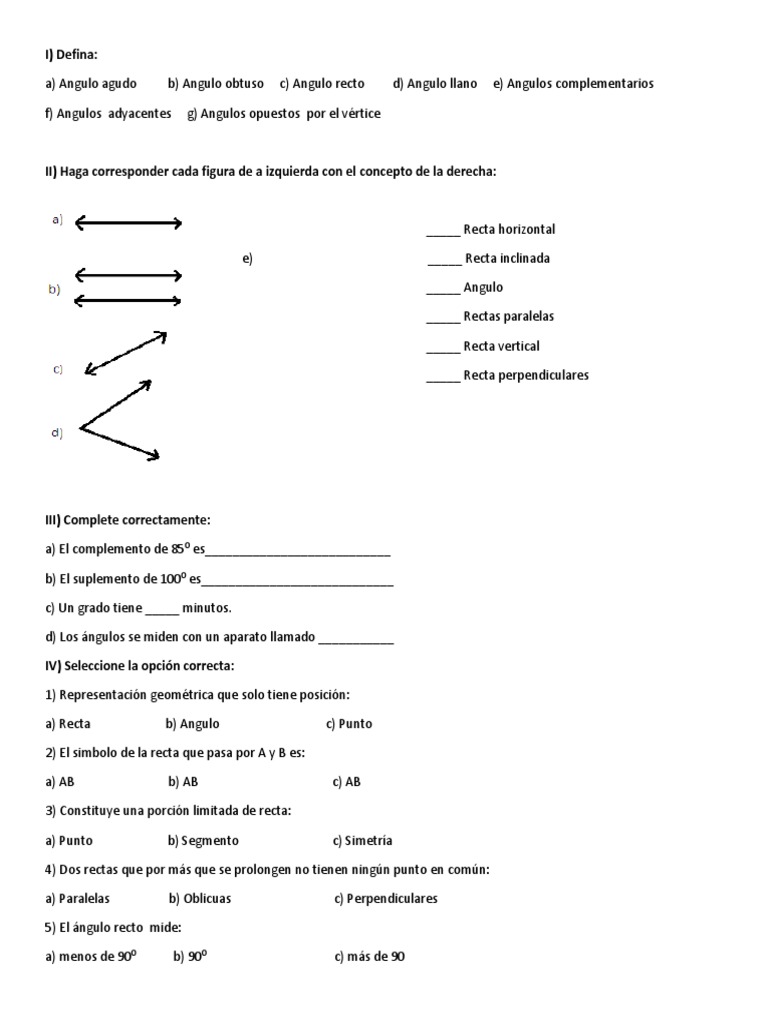 Practica de Los Angulos | PDF | Ángulo | Perpendicular
