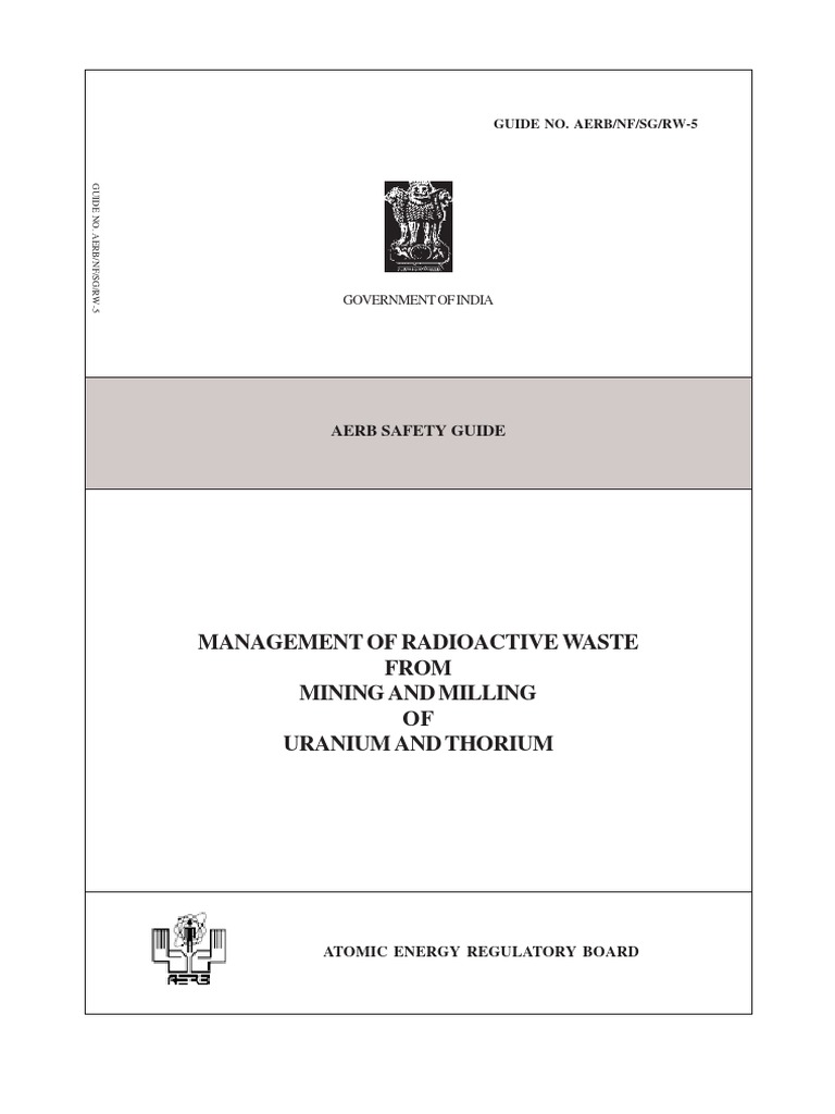 AERB Safety Guide 3 | PDF | Radioactive Contamination | Radioactive Waste