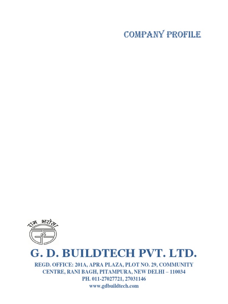 Profile G D Buildtech PVT LTD | PDF | Economic Sectors | Engineering