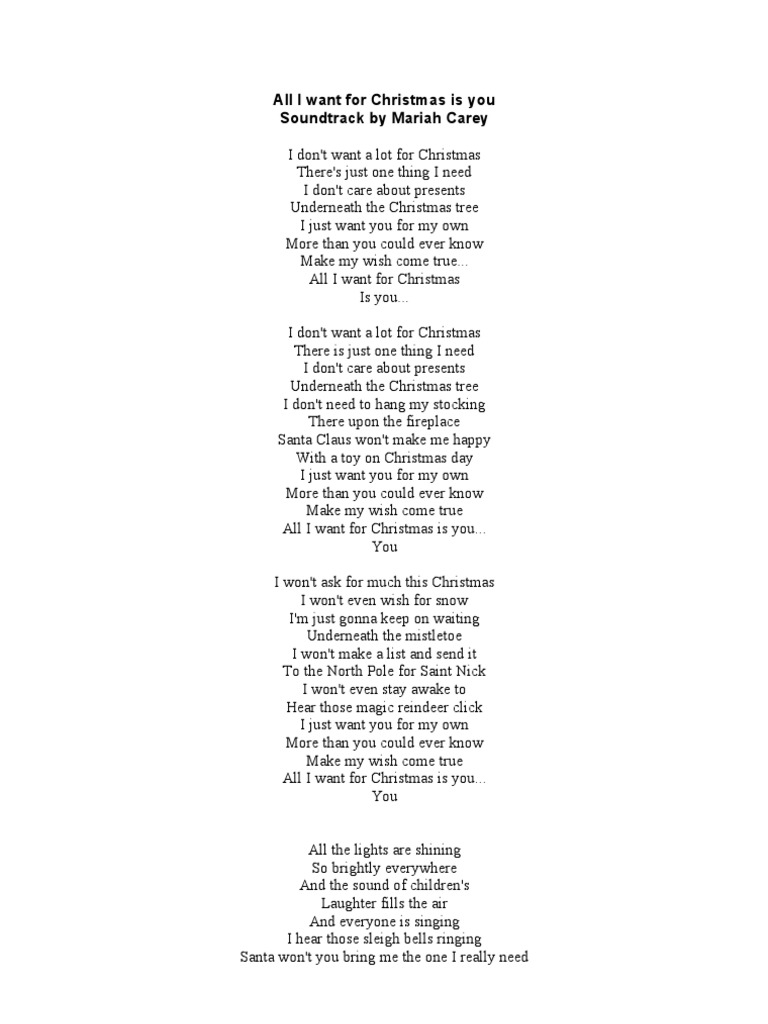 All I Want For Christmas | PDF | Santa Claus | Christmas