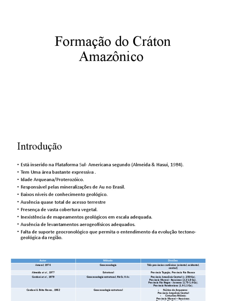 Formação Do Cráton Amazônico | PDF | Natureza | Geologia estrutural