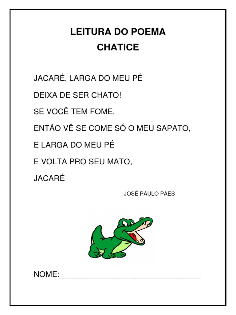 Leitura Poema Chatice | PDF