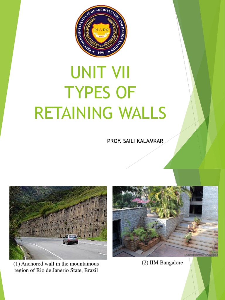 Types of Retaining Walls | PDF | Structural Engineering | Architectural ...
