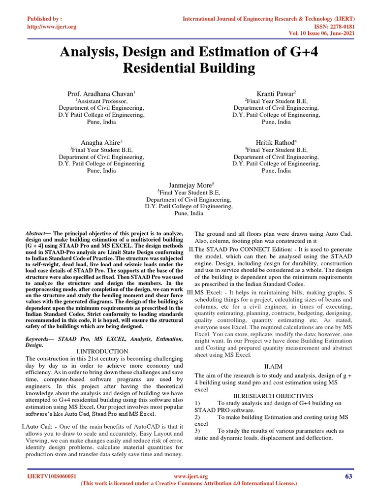 Analysis Design and Estimation of G 4 Residential Building ...