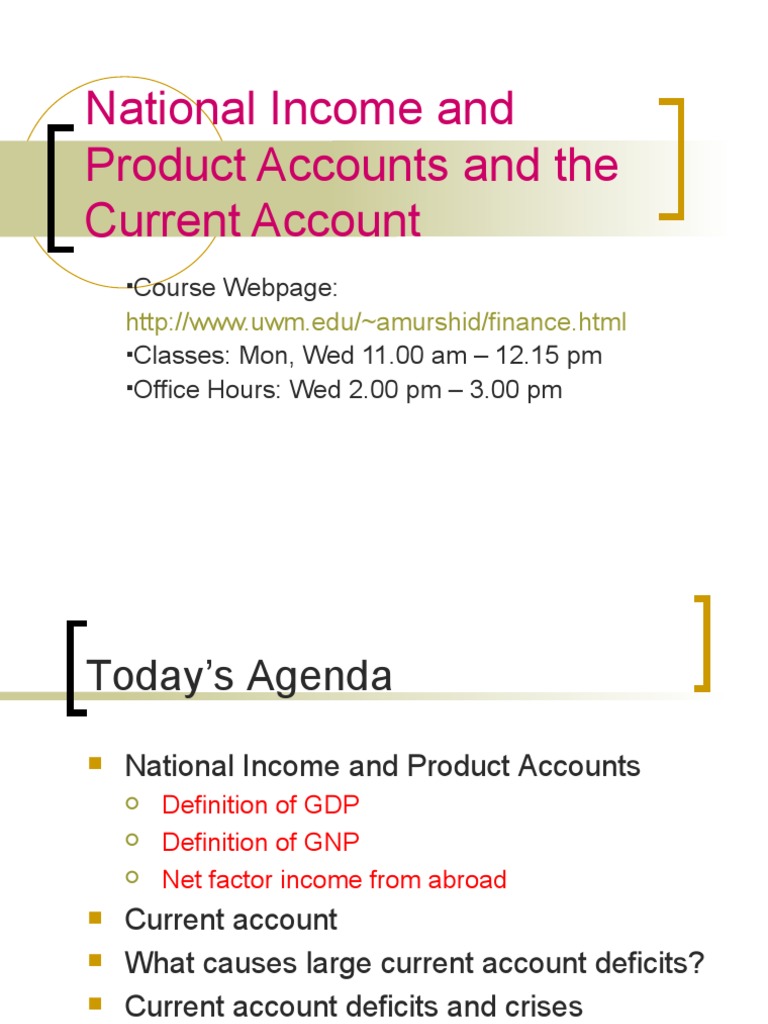 National Income and Product Accounts and The Current Account | PDF ...