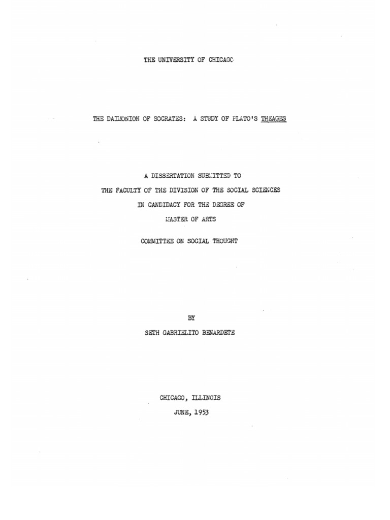 Benardete - The Daimonion of Socrates (Chicago, 1953) | PDF | Socrates ...
