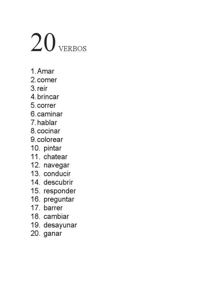 20 Verbos | PDF