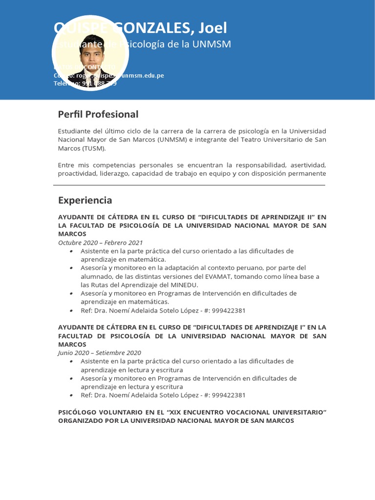 CV Joe | PDF | Aprendizaje | Psicología Aplicada