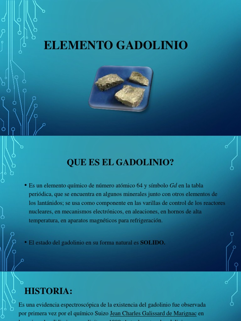 Presentacion Elemento Gadolinio | PDF