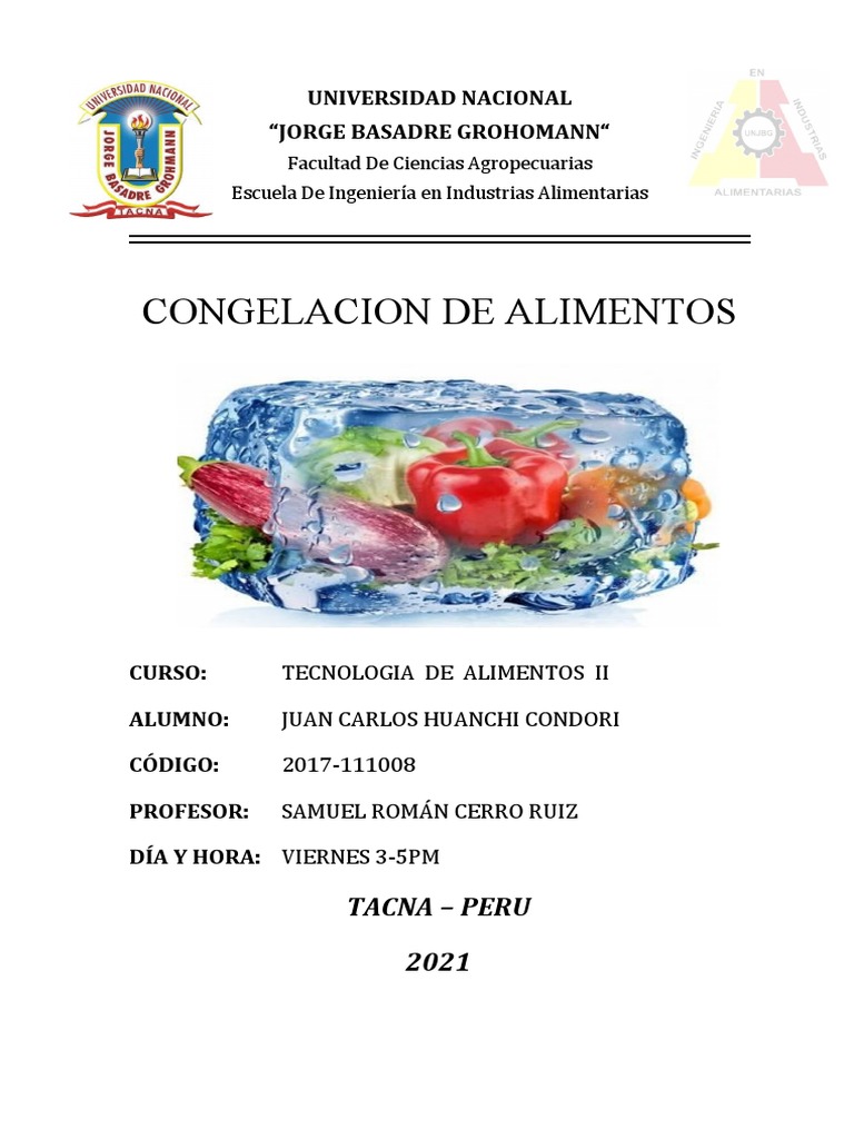 Congelación de Alimentos: Proceso y Calidad | PDF | Alimentos | Agua