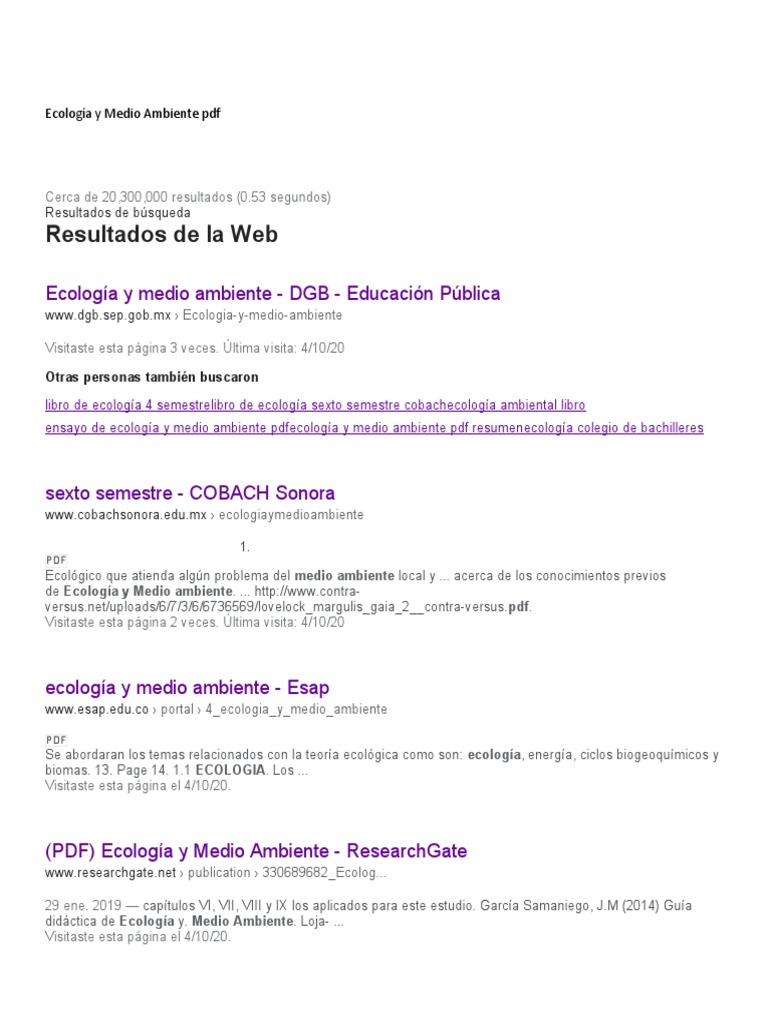 Ecología y Medio Ambiente: Guía PDF | PDF | Ecología | Ciencias ...