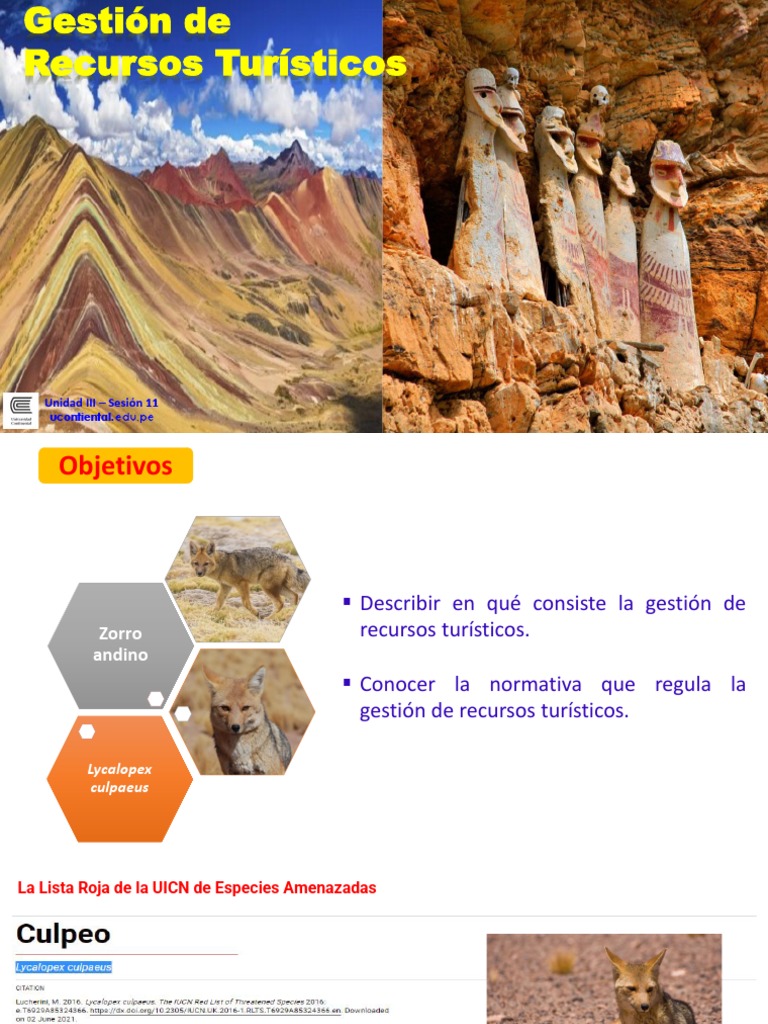 Sesión11 Gestión de Recursos Turísticos 2021 1 | PDF | Turismo | Perú