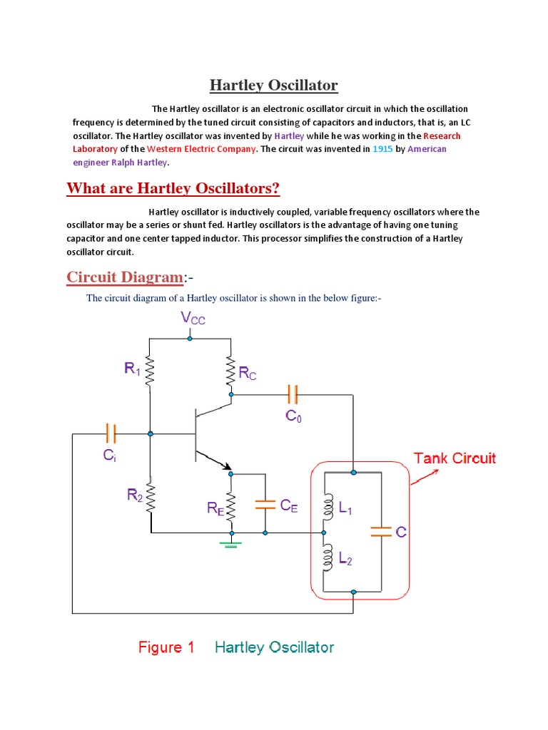 Hartley Oscillator Overview and Applications | PDF | Inductor ...