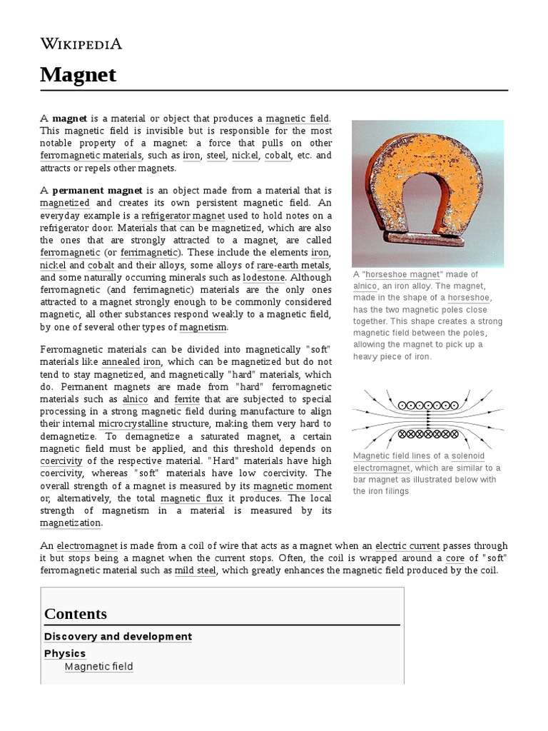 Magnet: Discovery and Development Physics | PDF | Magnet | Magnetic Field