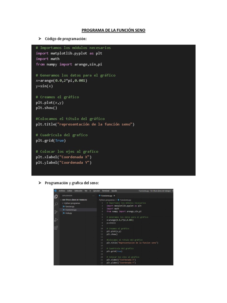 Programa de La Función Seno - Python | PDF