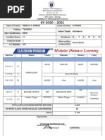 Grade 1 Class Program 2020-2021 | PDF