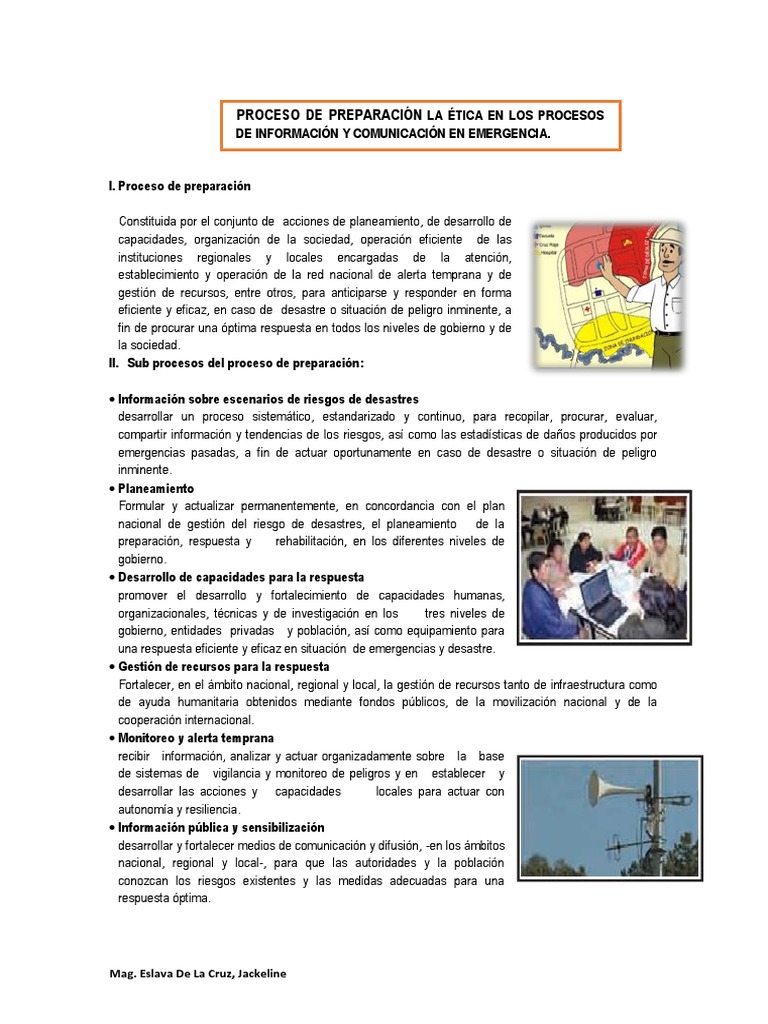 Proceso de Preparación ante Emergencias | PDF | Planificación | Información