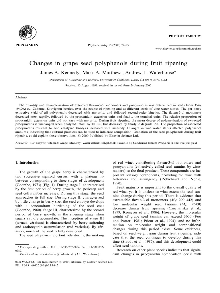 Changes in Grape Seed Polyphenols During Fruit Ripening | PDF ...