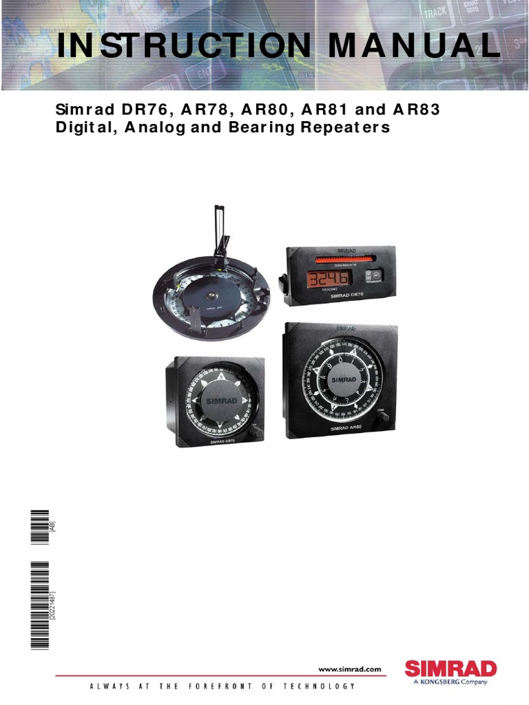 Instruction Manual: Simrad DR76, AR78, AR80, AR81 and AR83 Digital ...