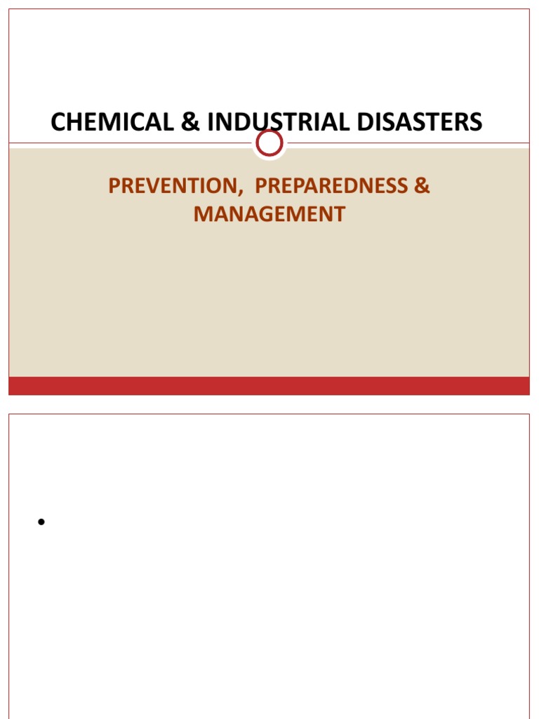 Chemical & Industrial Disasters: Prevention, Preparedness & Management ...