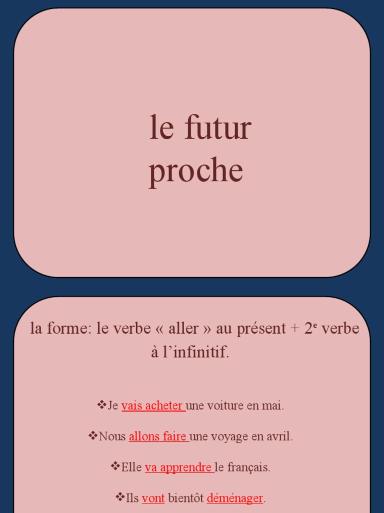 Exercices sur le futur proche | PDF