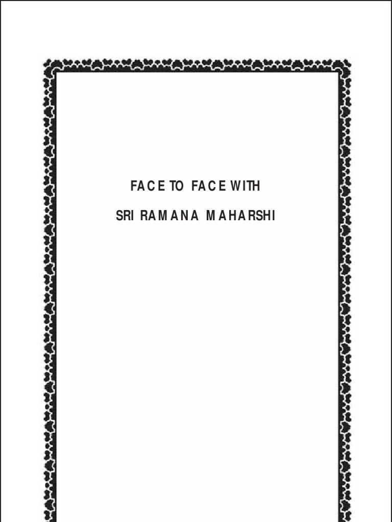 Face To Face With Sri Ramana Maharshi | PDF | Ramana Maharshi | Sikhism