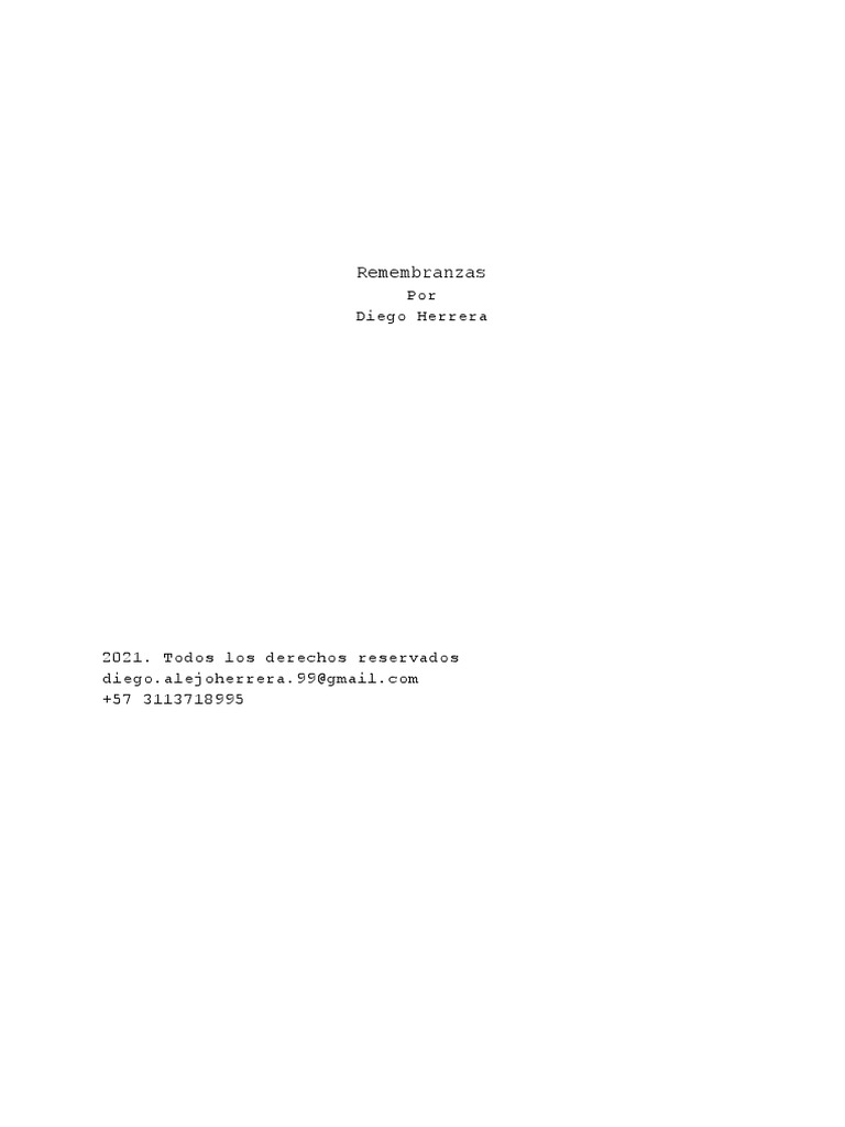 Remembranzas Guión Audiovisual | PDF | Cumpleaños | Amor
