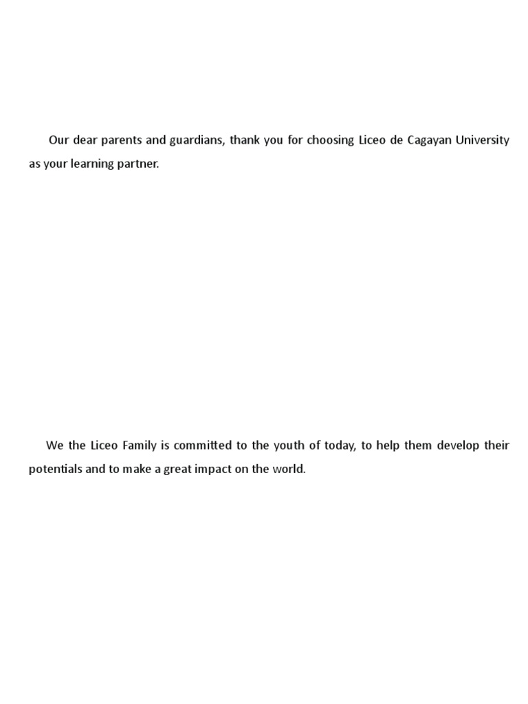 Message For Parents | PDF