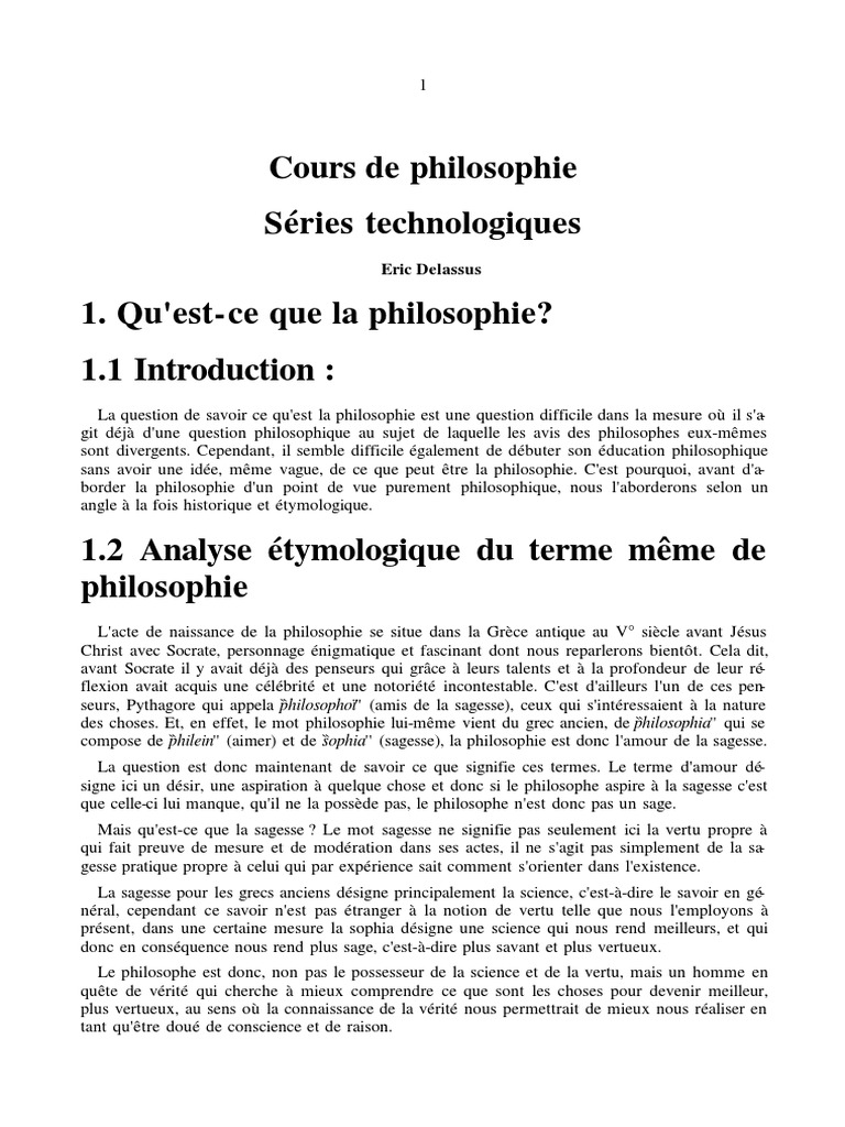 Cours Phi | PDF | Socrate | La nature