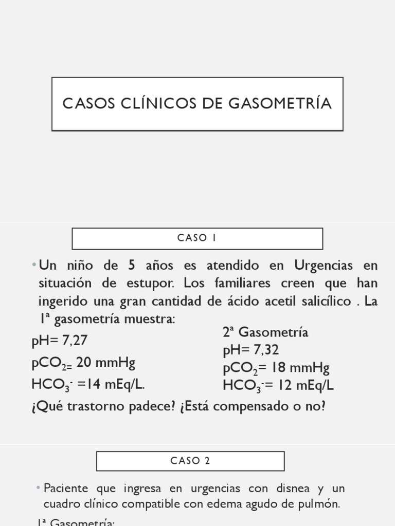 Casos Clínicos de Gasometría | PDF | Medicina | Enfermedades y trastornos