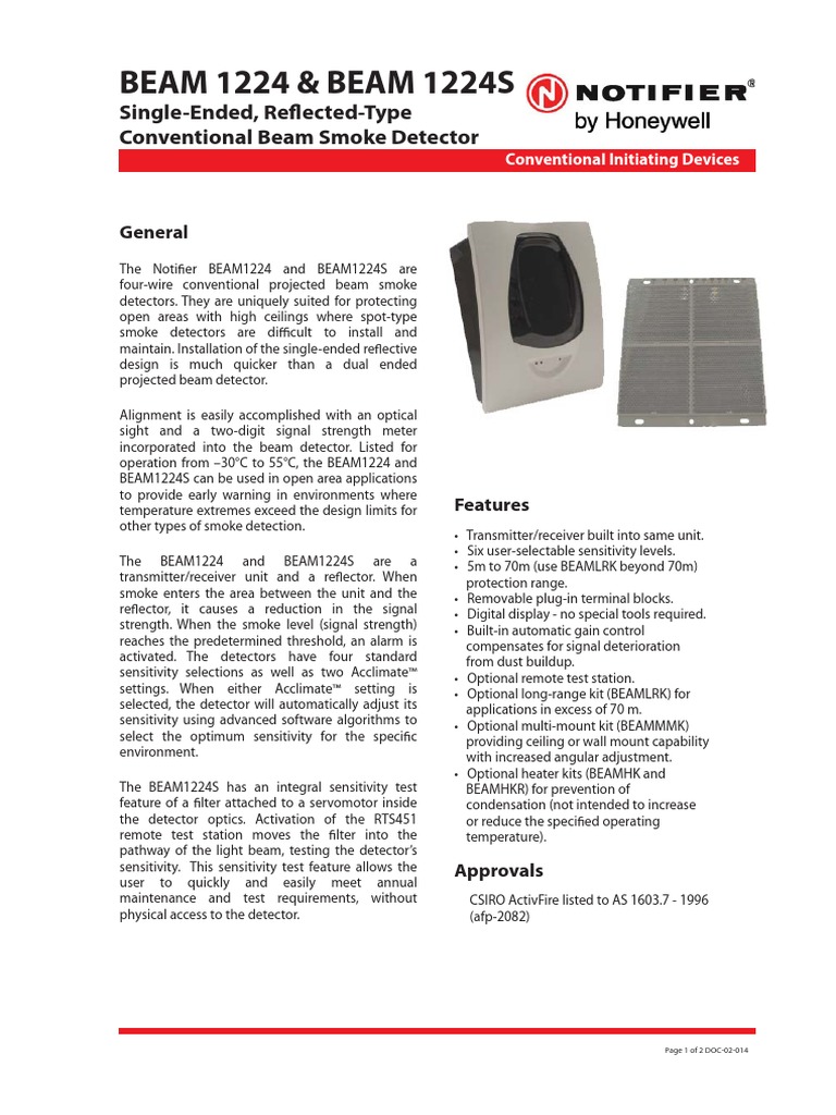 BEAM 1224 & BEAM 1224S: Single-Ended, Reflected-Type Conventional Beam ...
