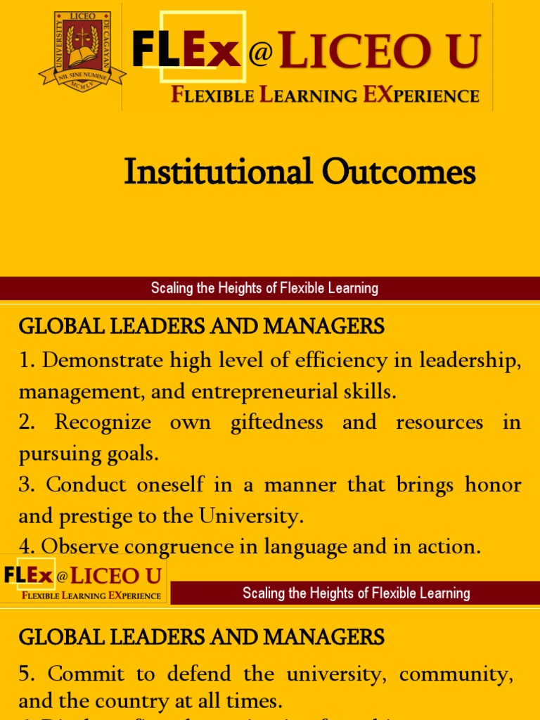 Institutional Outcomes | PDF | Learning | Community