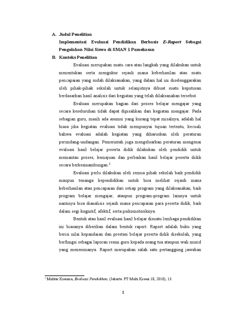 PROPOSAL Evaluasi Pendidikan | PDF