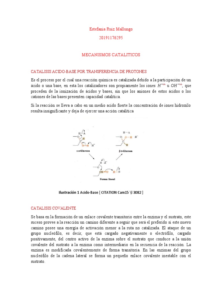 Mecanismos Cataliticos | PDF | Catálisis | Enzima