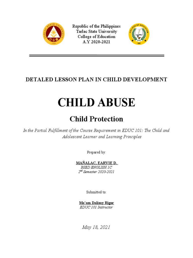 Child Abuse Lesson Plan Overview | PDF | Lesson Plan | Child Abuse