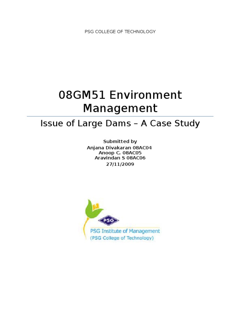 Issues Of Large Dams Case Study Pdf Dam Levee