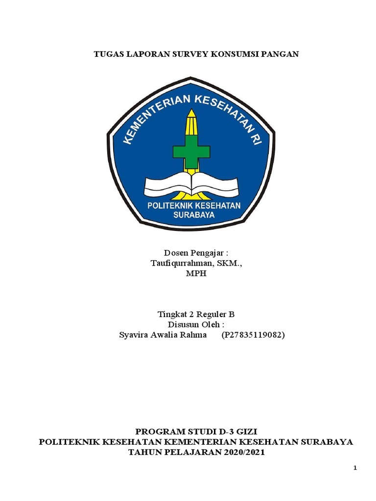 Laporan Survey Konsumsi Pangan | PDF | Kesehatan Holistik