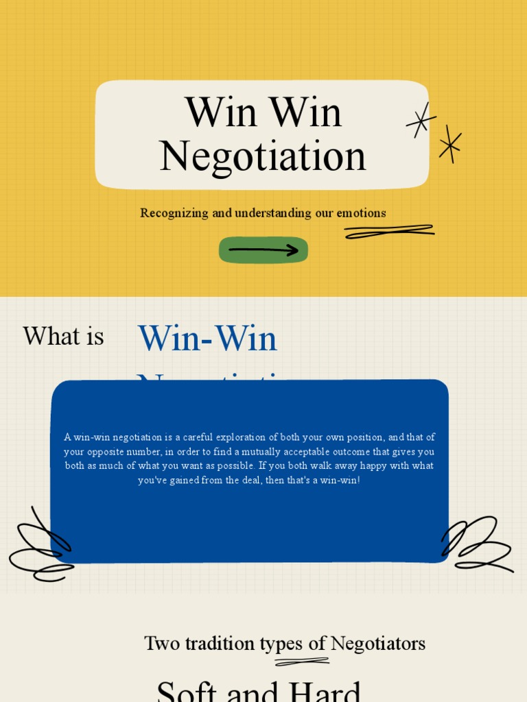Win Win Negotiation: Recognizing and Understanding Our Emotions | PDF ...
