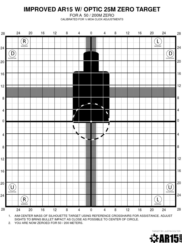 Improved AR15 Optic Target 50M | PDF | Telescopic Sight | Projectiles