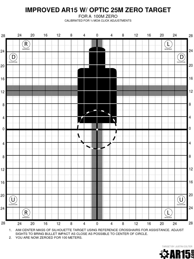 Improved AR15 Optic Target 100M-A | PDF | Telescopic Sight | Components