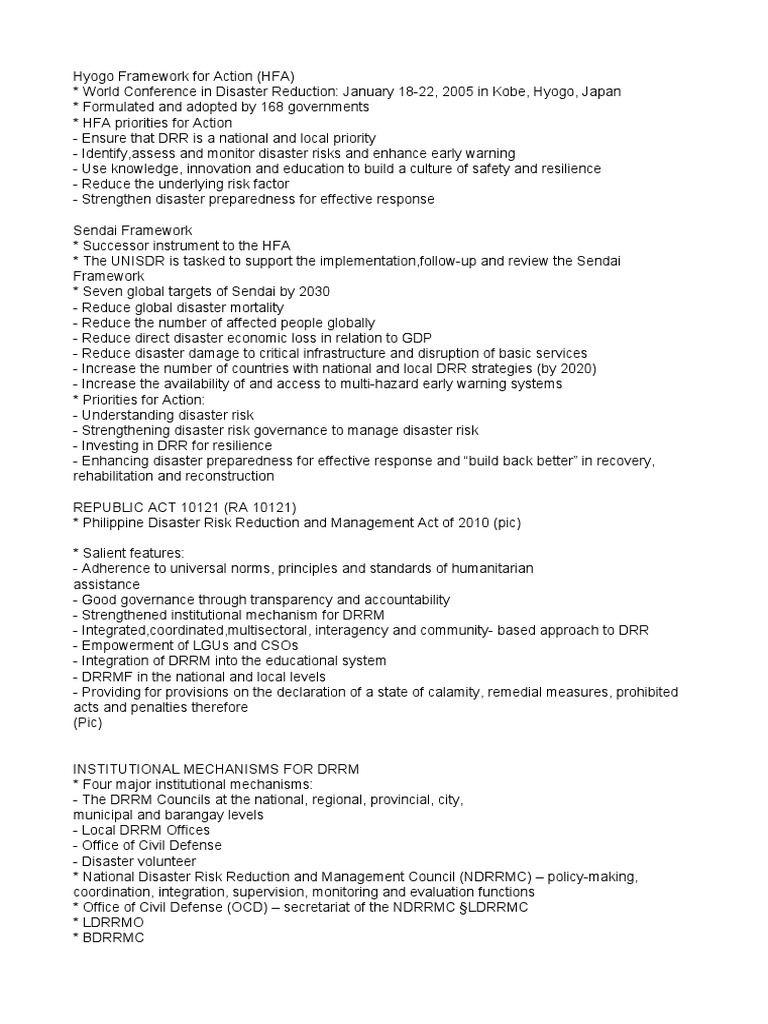 Disaster Risk Reduction and Management Notes | PDF | Disaster Risk ...