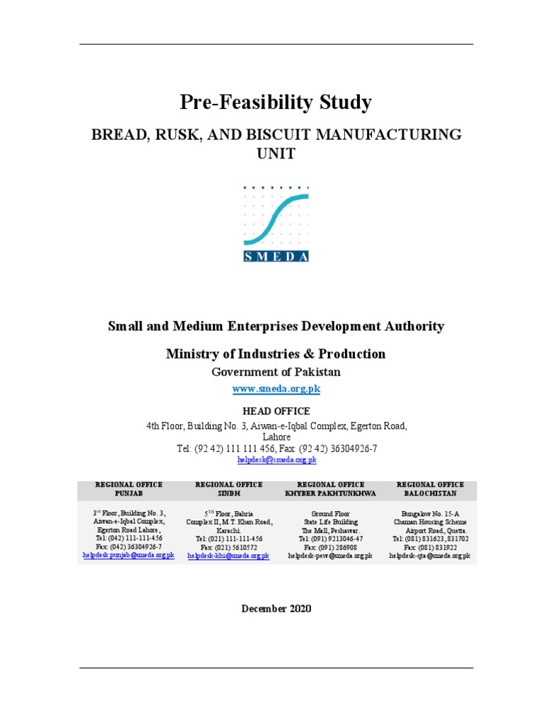 Bread Rusk and Biscuit Manufacturing Unit Rs. 7.94 Million Dec-2020 ...