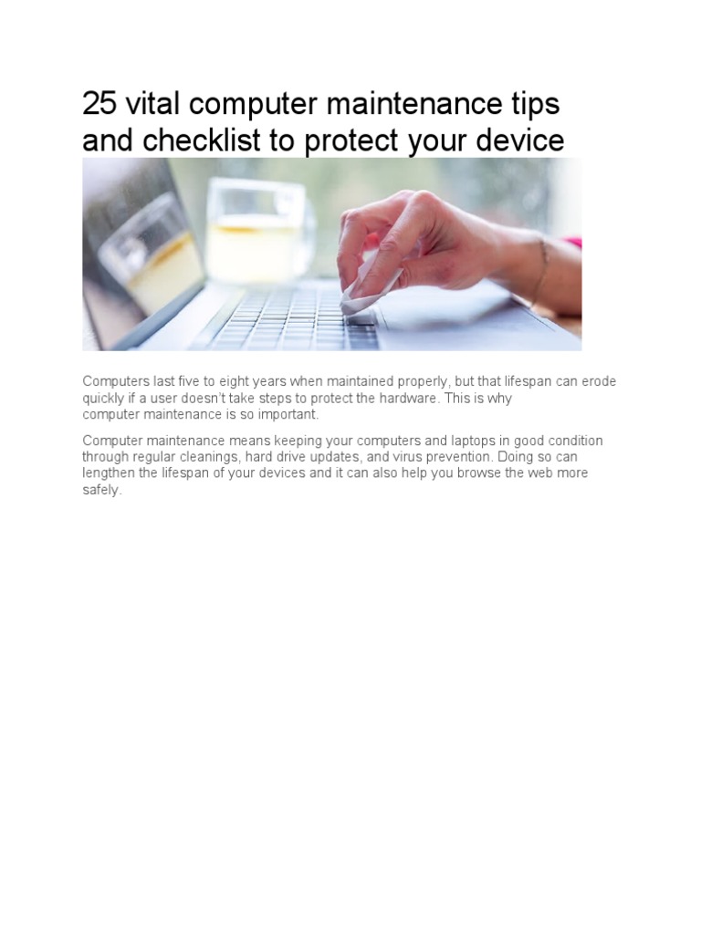 25 Vital Computer Maintenance Tips and Checklist To Protect Your Device ...