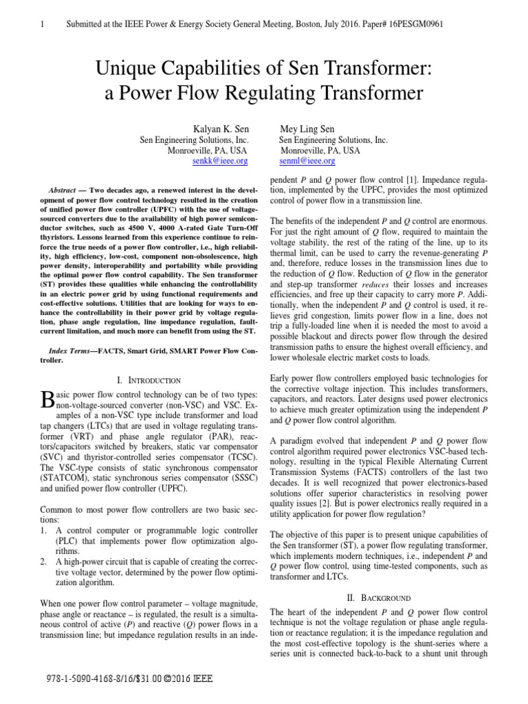 Unique Capabilities of SEN Transformer | PDF | Electric Power ...