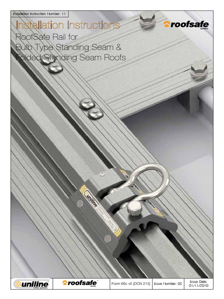 Roofsafe Rail Bulb Type-Folded Standing Seam II | PDF | Screw | Rivet