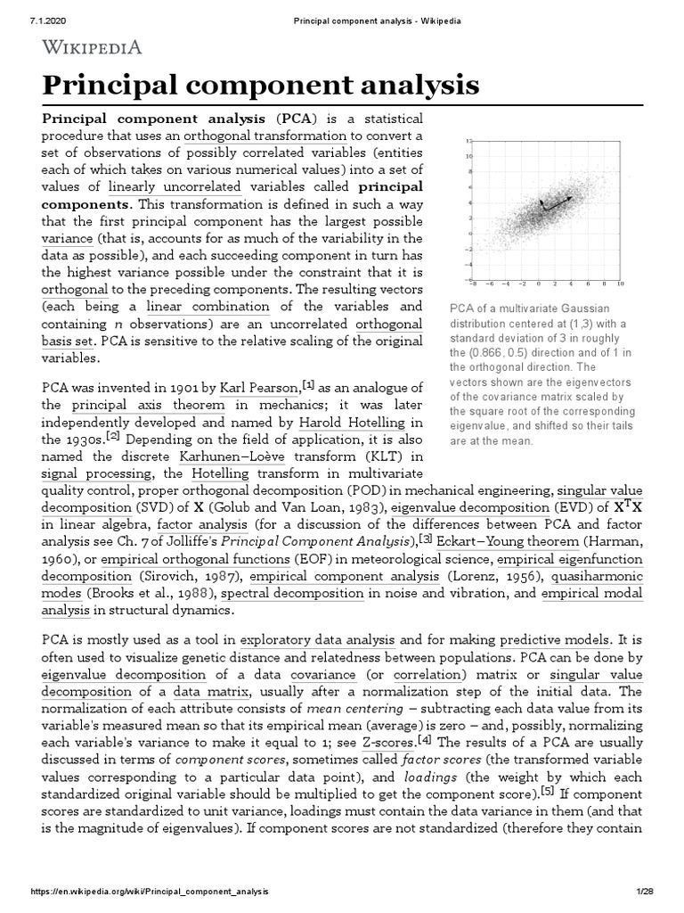 Principal Component Analysis - Wikipedia | PDF | Principal Component ...
