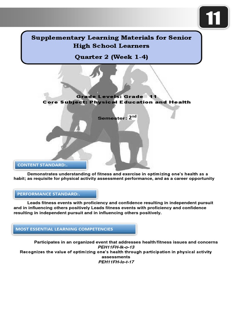 Grade 11 PE and HEALTH - Module Q2 1 4 | PDF | Physical Fitness ...