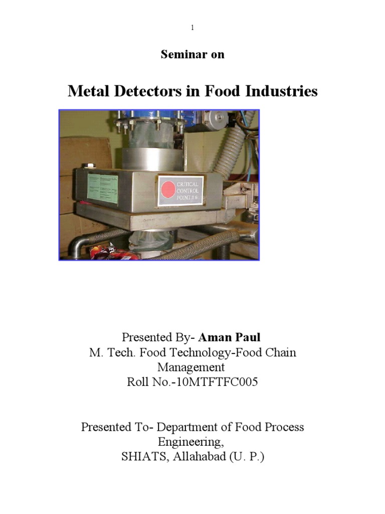 Metal Detectors in Food Industry - Aman Paul | PDF | Metal Detector ...