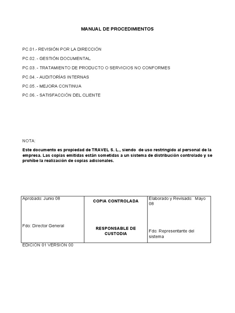 Modelo de Manual de Procedimientos | PDF | Informática | Auditoría