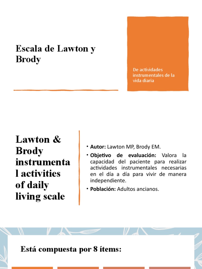 Escala Lawton y Brody | PDF